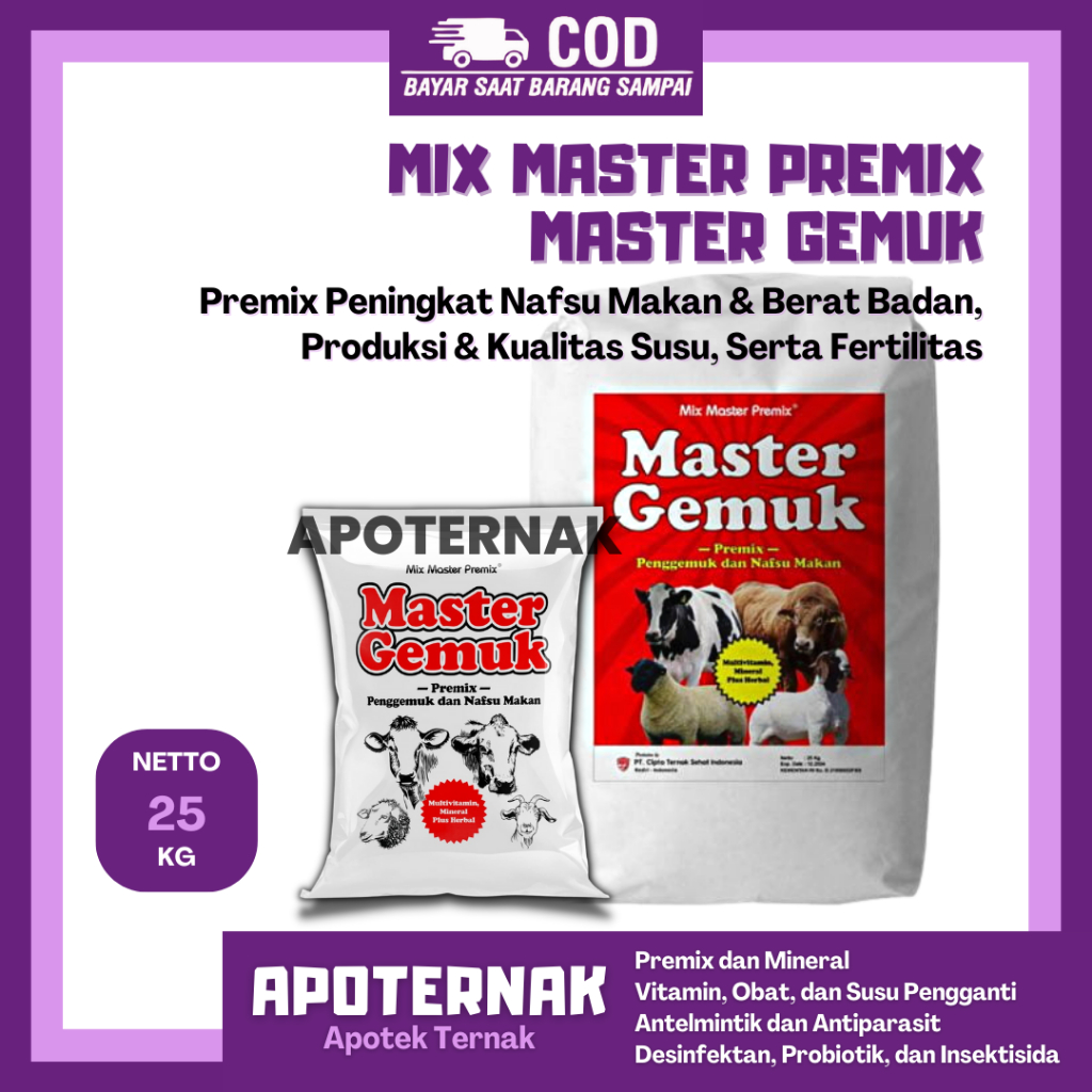 Fat MASTER 1 Sack 25 Kg | Premix Beef Fattening Appetite Increase ...