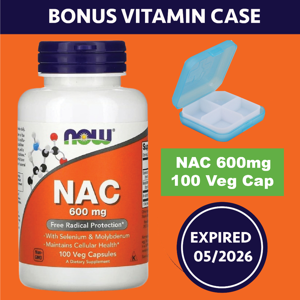Vitamin NAC 600 mg 100 Veg N-Acetyl Cysteine Nowfoods Ori Best Price ...