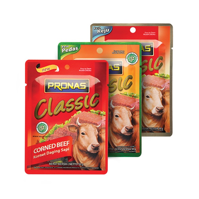 Pronas Classic Corned Beef Original Cheese and Spicy 50g | Shopee Malaysia