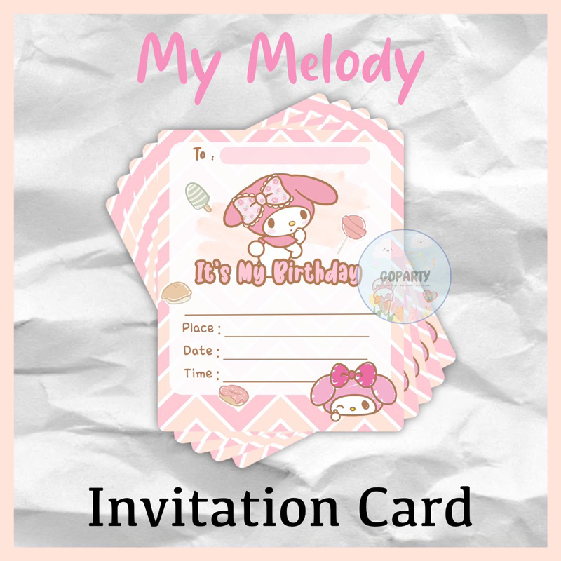 MY MELODY BIRTHDAY INVITATION CARD BIRTHDAY INVITATION CARD DECORATION ...