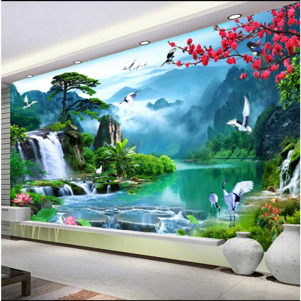 Natural Scenery 3D WALLPAPER PRINTING - Natural Scenery Living Room ...