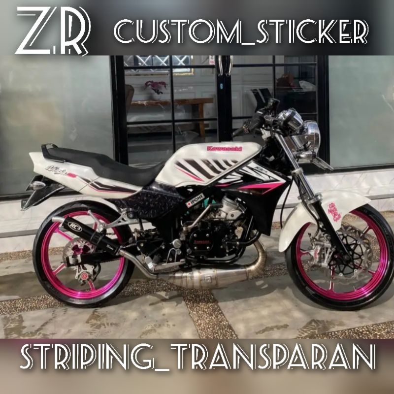 PUTIH Sticker striping kawasaki ninja SS custom zebra body White ...