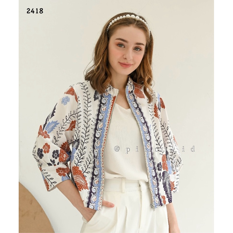Women's modern batik Bomber jacket / women's office batik / outer batik ...