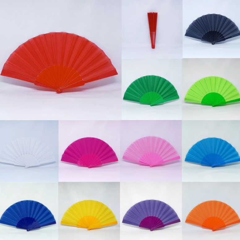 El Newest Plain Color Fan Dance Fan Plain Fan nari Fan Folding Hand Fan ...