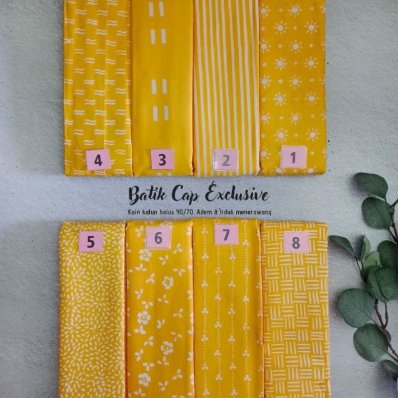 Yellow stamped batik cloth garutan stamped batik/ set kain batik ...