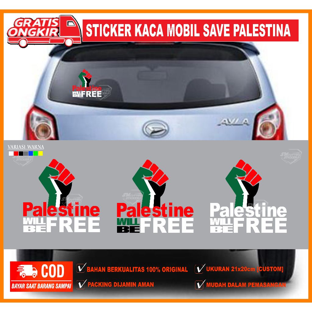 New Car STICKER STICKER STICKER FREE PALESTINE STICKER CUTTING Car ...