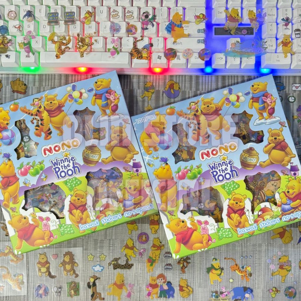 Sticker Nono Viral Winnie The Pooh Cute Cartoon Sticker Contains 100 ...