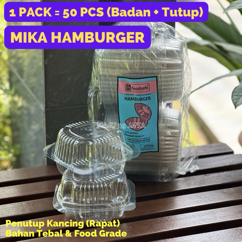 (50 PCS) Mica Hamburger Clear Thick Transparent | Plastic Box for Cake ...