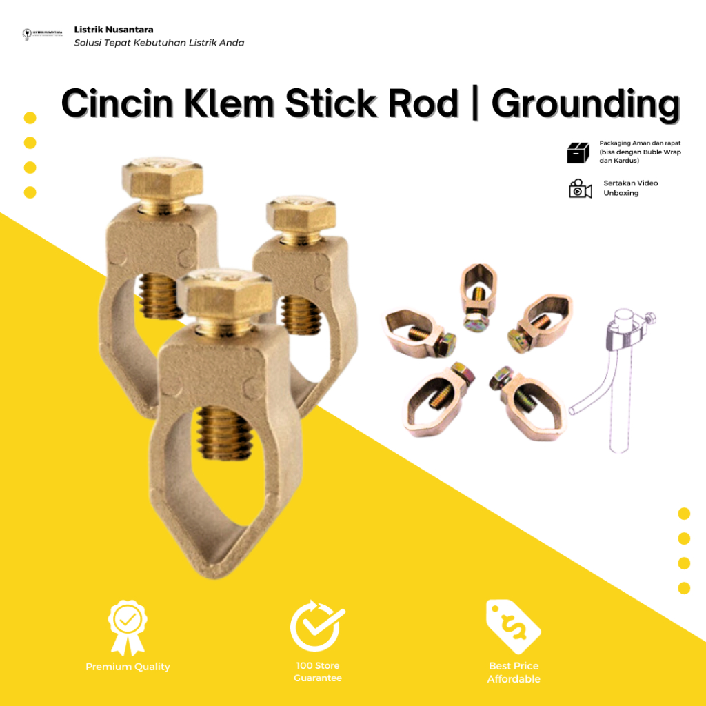 5/8 inch Brass / Iron Grounding Clamp Stick Rod Clamp Ring for ...