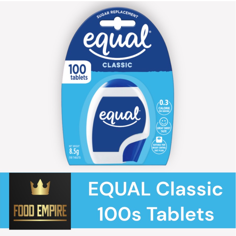 Equal Classic 100 Tablets Sweetener | Zero Calorie Sweetener | Sugar ...