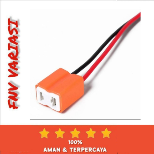 Female Female Ceramic H7 Bulb Socket / H7 Light Socket + Copper Cable ...