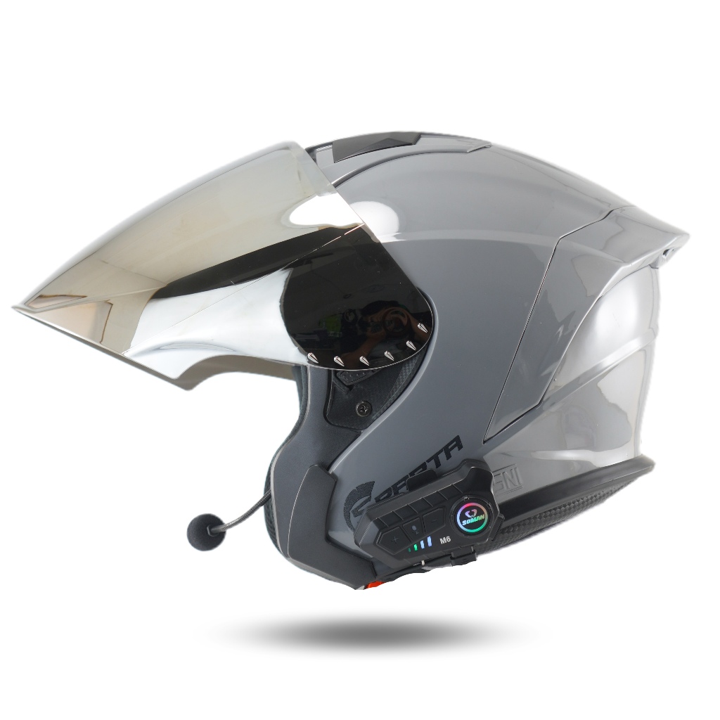 Jitsu SPARTA Latest SOLID HALF FACE Helmet SNI INTERCOME Package ...