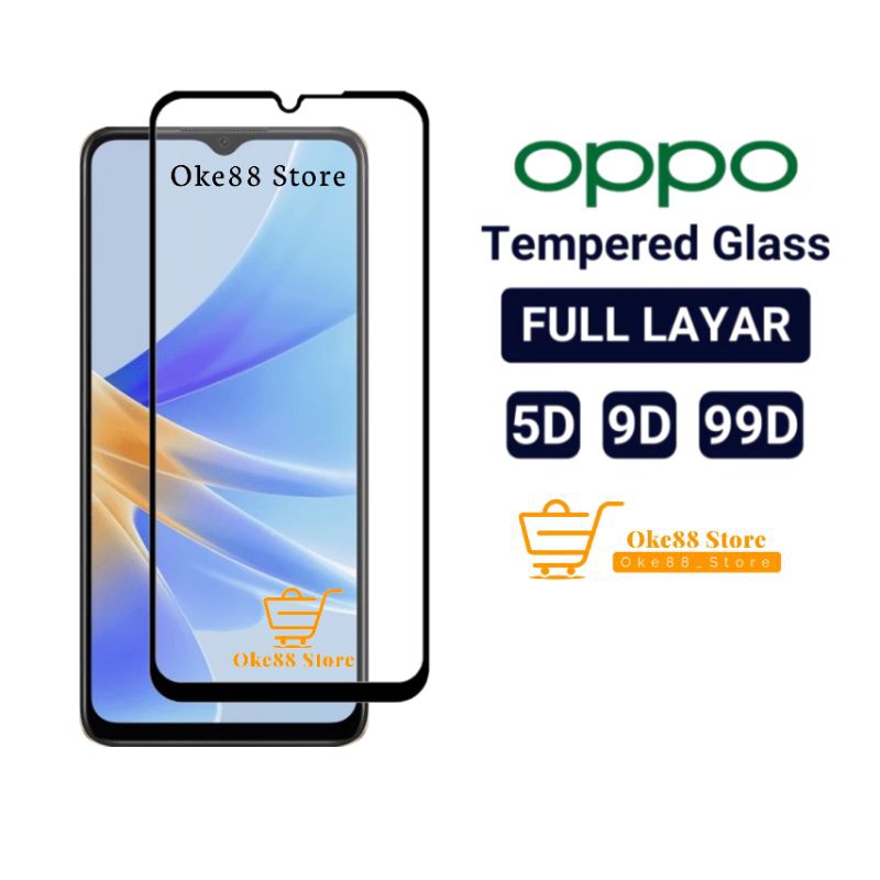 LAYAR Tempered Glass Full Screen 9D Oppo F3 F5 F5 Youth F7 F7 Youth F9 ...