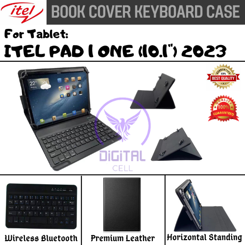 Itel PAD 1 ONE 10.1 INCH 2023 BOOK COVER FLIP STAND KEYBOARD WIRELESS ...