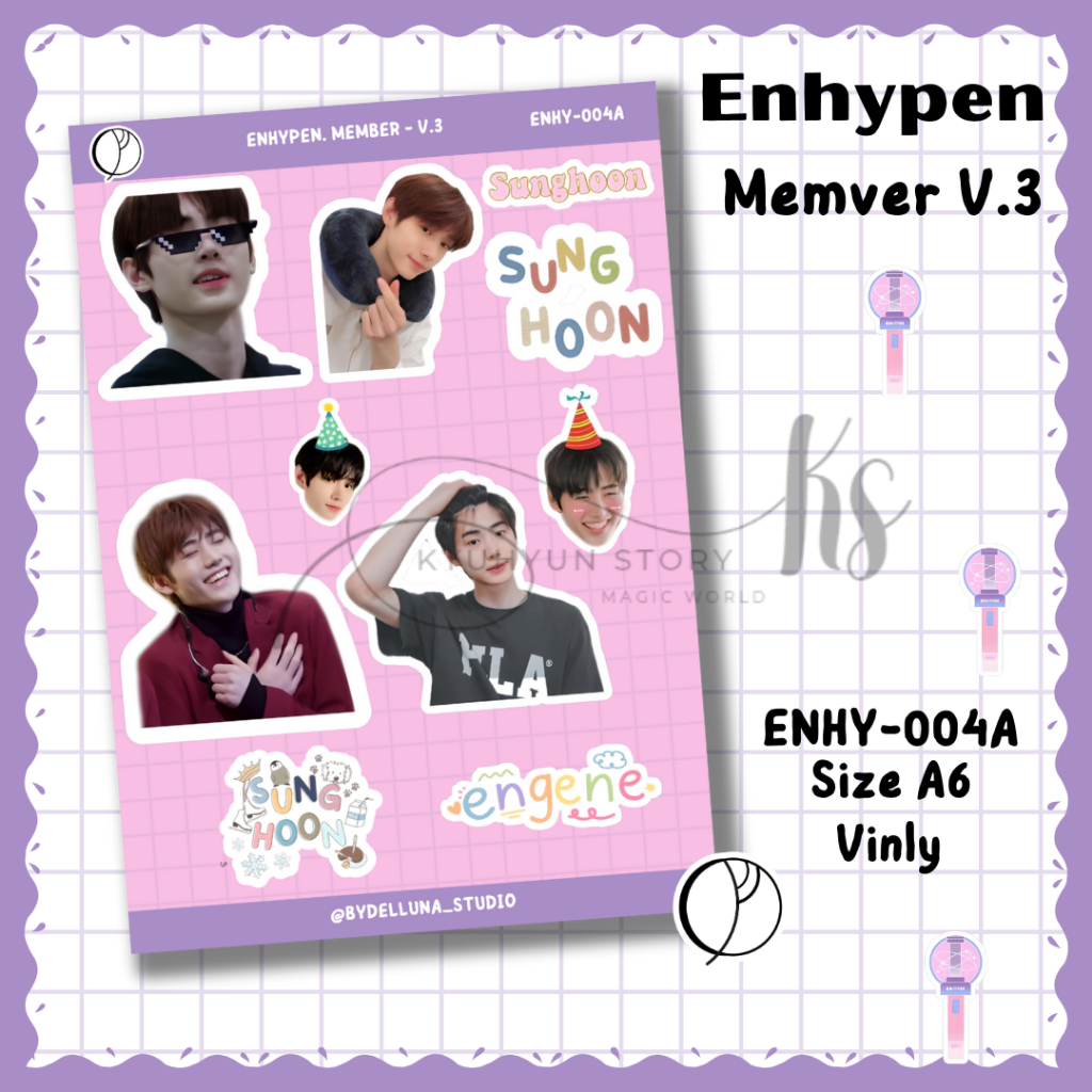 HP Kpop Enhypen Sunghoon Sticker Member Anime Chibi Cute Boy Group ...