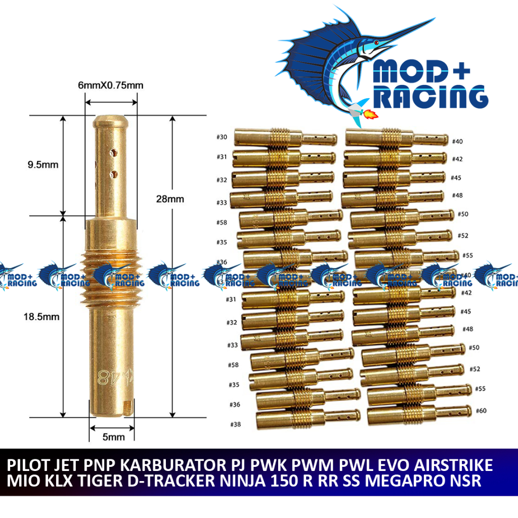 KOSO Pilot JET SPUYER PJ ORIGINAL WIND CARBURE BRASS PE PWK MAINJET PJ ...