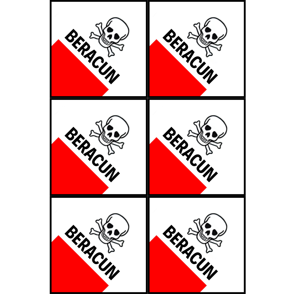 B3 Waste Symbol Sign Sticker Dangerous & Toxic Wall Stickers GLOSSY ...