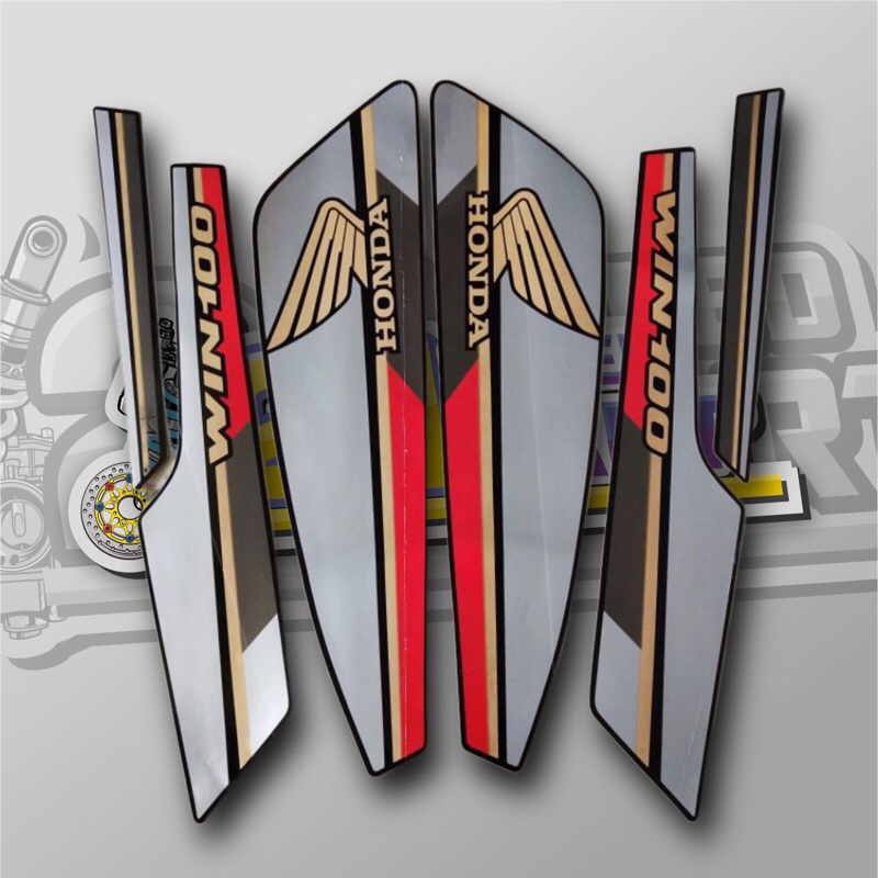 Honda Win Motorcycle Body List Sticker Striping 100 Tank Set Variations ...