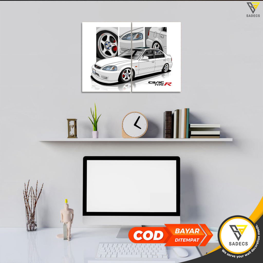 HIASAN DINDING KAYU Sadecs - HONDA CIVIC Canvas Wooden Poster Room Wall ...