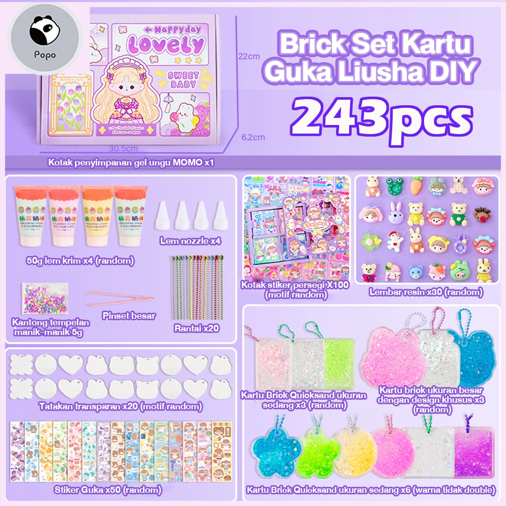 GANTUNGAN 243pcs DIY Acrylic Keychain Set Guka Quicksand Toy Cream Guka ...