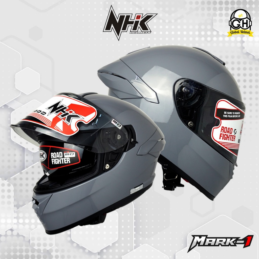 Helm NJS ZX-1R GT SOLID GRAY GLOSSY FULL FACE HELMET SNI | Shopee Malaysia
