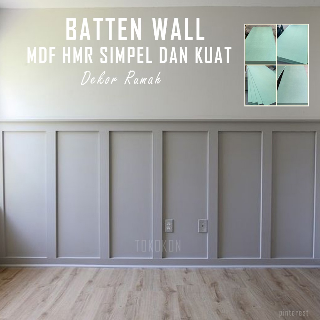 HIJAU Wall Batten Mdf Premium Hmr Green list Home Decor Batten Wall Mdf ...