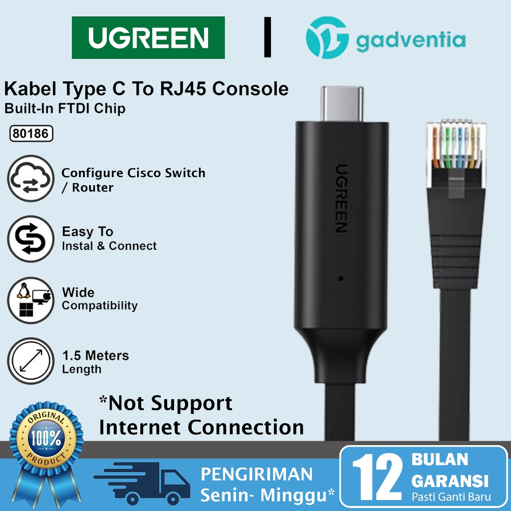 Ugreen USB C to RJ45 Console LAN Ethernet Cable for Cisco Swtich ...