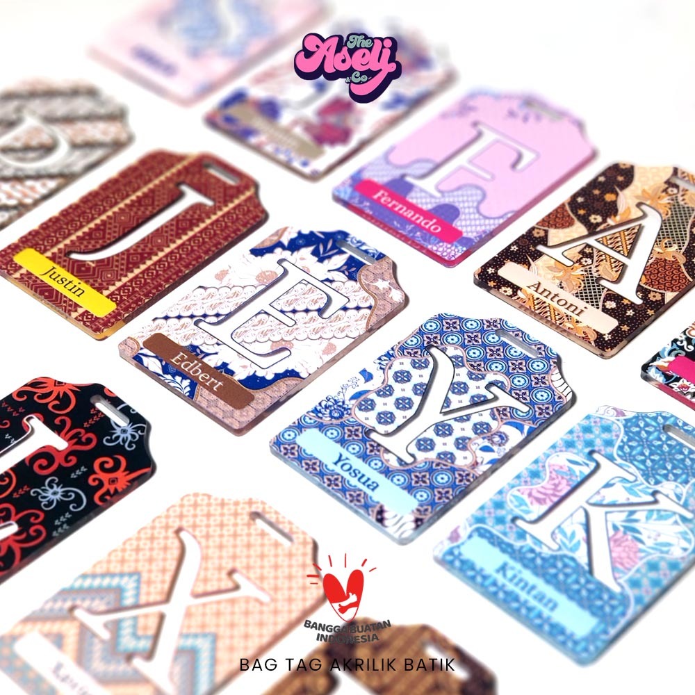 Bag tag Acrylic tag custom Suitcase tag batik Theme Name | Shopee Malaysia