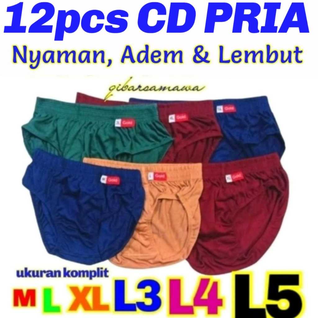 KATUN 12pcs Wholesale Sempak Jumbo Briefs for Men Adult Men's Underwear Cotton Sempak Adult Men ...