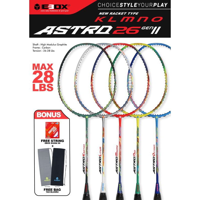 Ebox ASTRO 26 SERIES BADMINTON RACKET | Shopee Malaysia