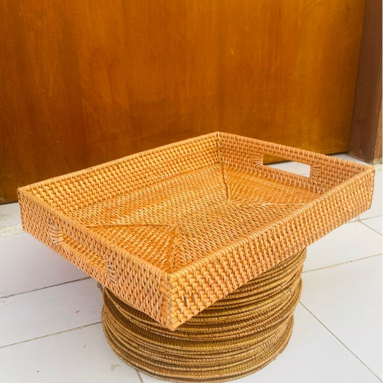 Square rattan tray 30×40×6 | Shopee Malaysia
