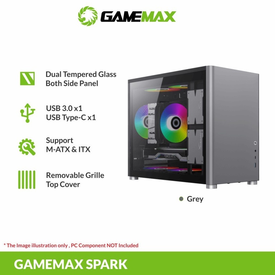 Art R62G Gaming PC Case Gamemax Spark MATX Gamemax Spark Gaming ...