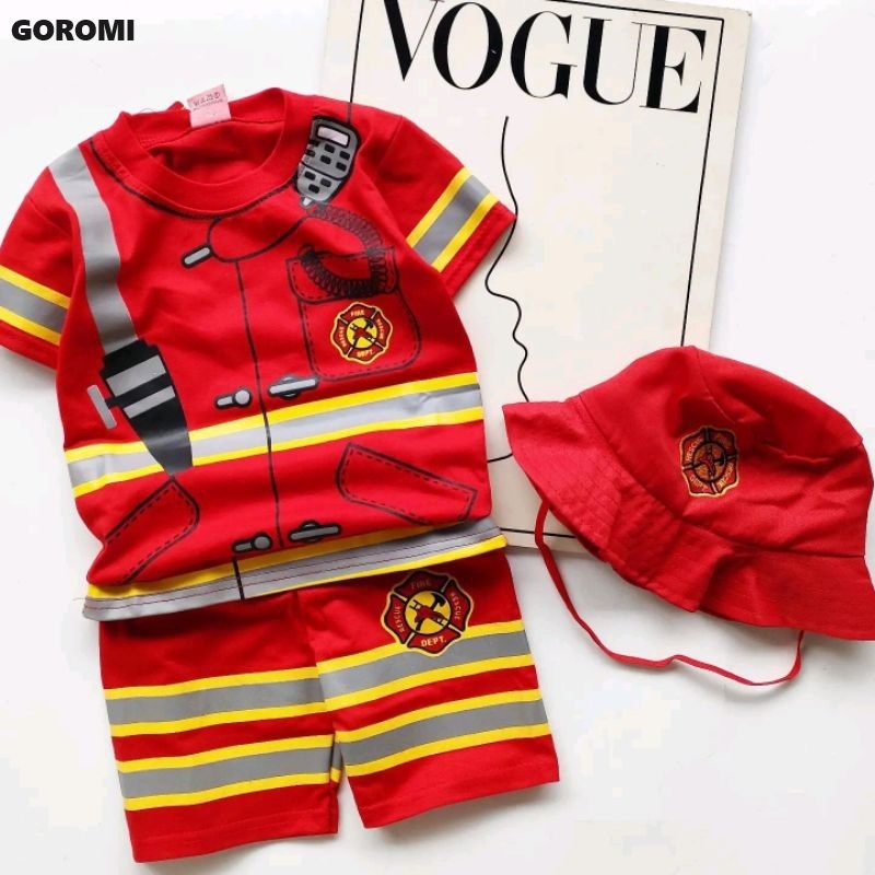 Boys Firefighter Costume Suits Boys Professional Suits With Hats For ...