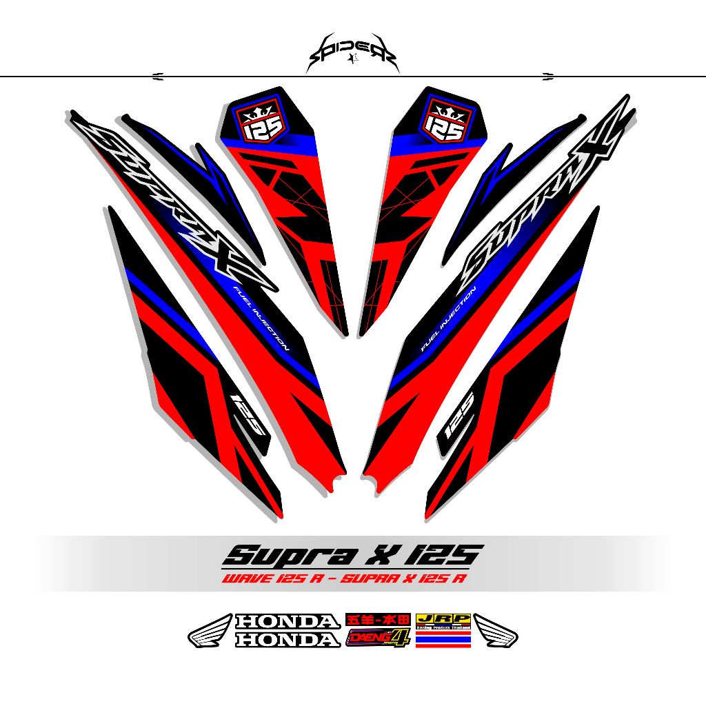 HOTWHEELS Striping SUPRA X 125 R NEW X25 / STRIPING STICKER MOTORCYCLE ...