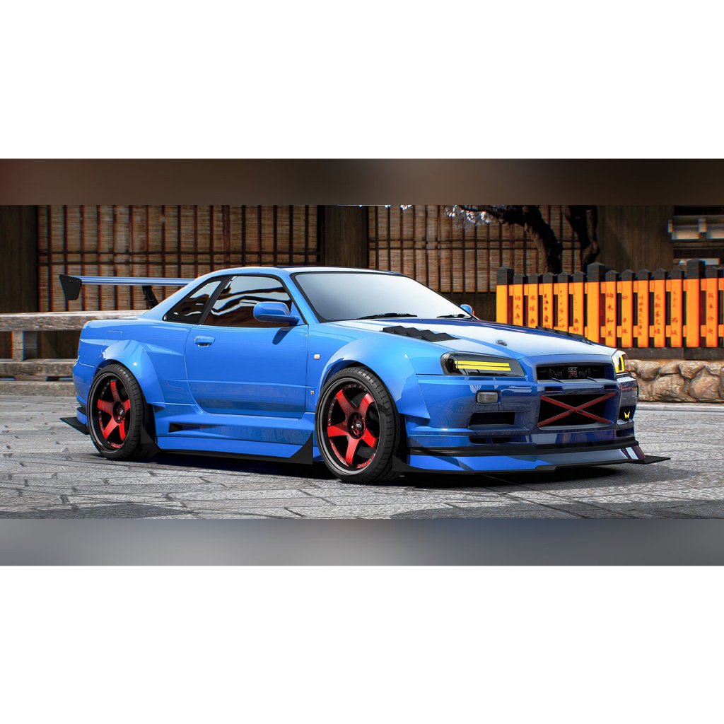 Sbx12 Instant Wide BodyKit Custom NISSAN SKYLINE R34 DIECAST 1/64 ...