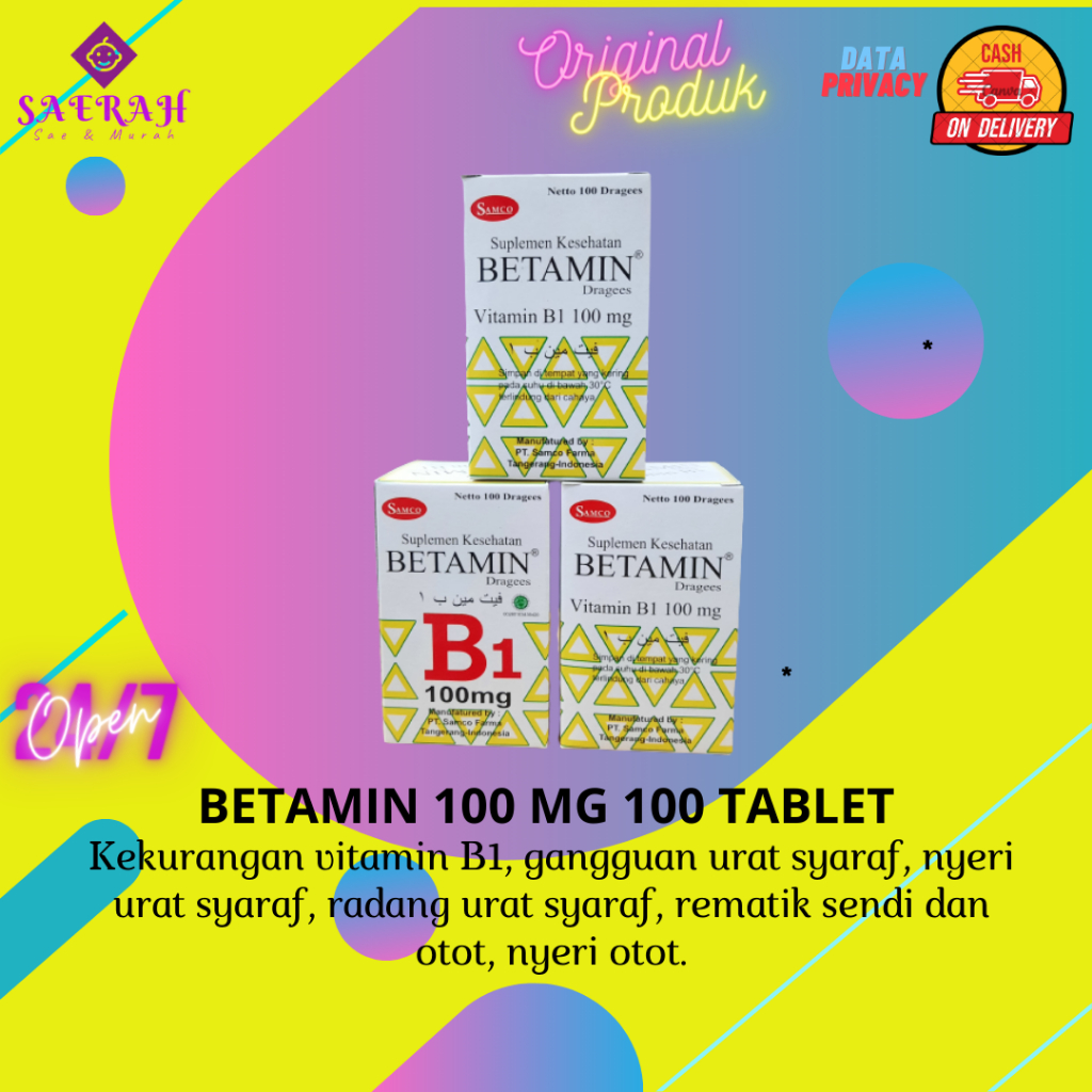 Alesha Betamin 100 mg 100 Caplets | Vitamin B1 100 mg | Betamin Bottle ...