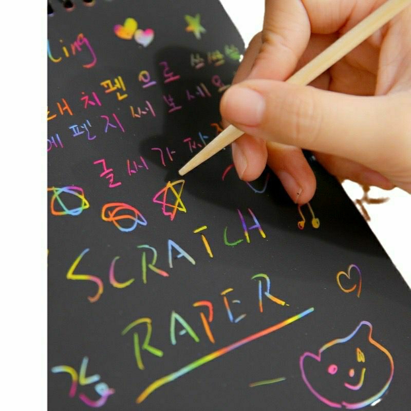 Children's educational toys colorful scratch book sketch graffiti book ...