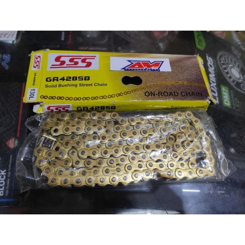 Sss racing chain 428sb 130L chain gold | Shopee Malaysia