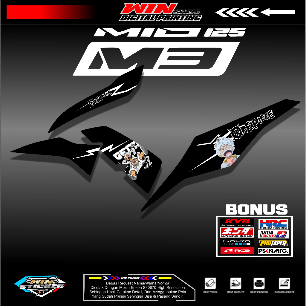 Simple STRIPPING YAMAHA MIO M3 MIO 125 STREET LUFFY GEAR 5 MONKEY D ...