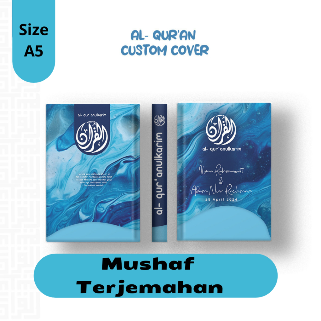 Al Quran Custom Name + Cover Wedding Gift | Wedding Presentation ...