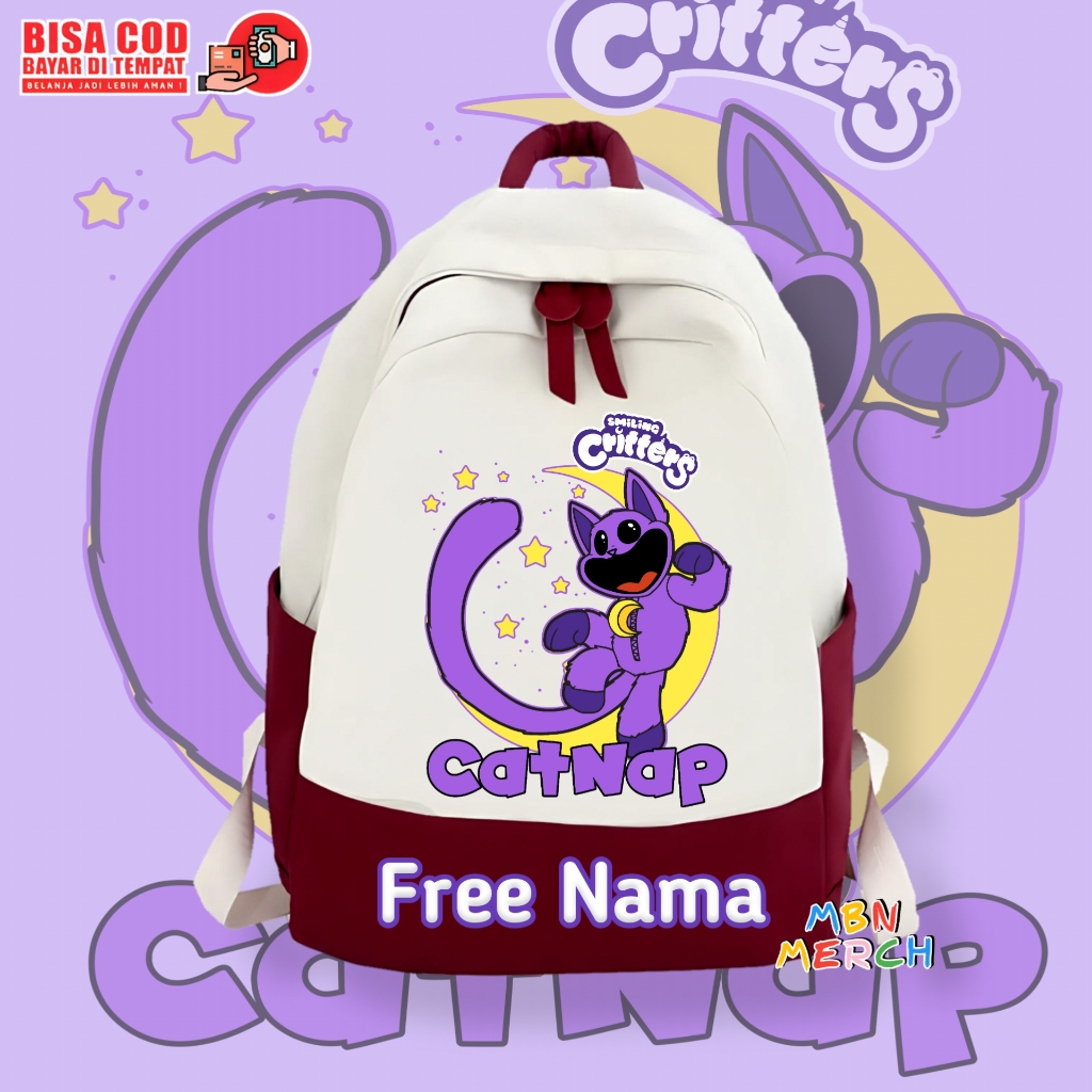 Smiling critters catnap/bacpack elementary school children's backpack ...