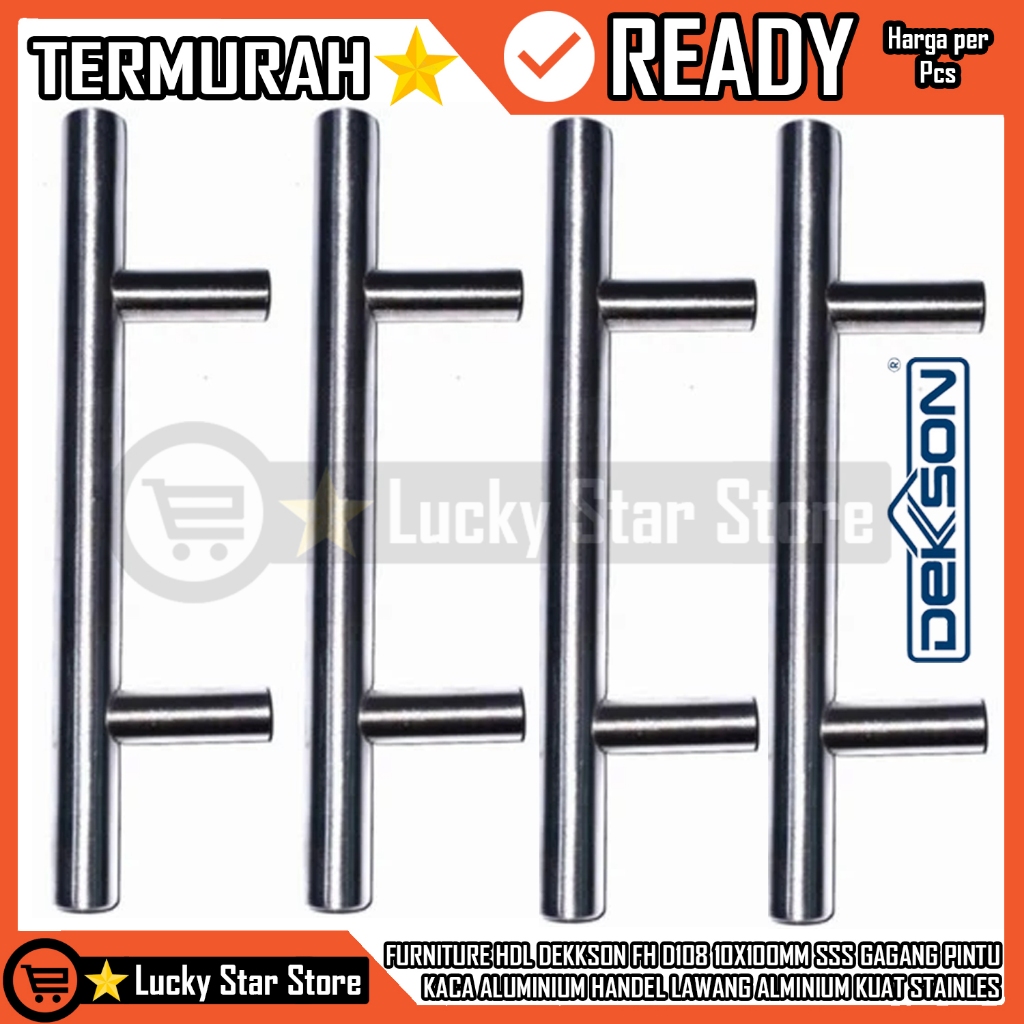 Furniture HDL DEKKSON FH D108 10X100MM SSS Aluminum Glass Door HANDLE Strong Stainless Steel ...