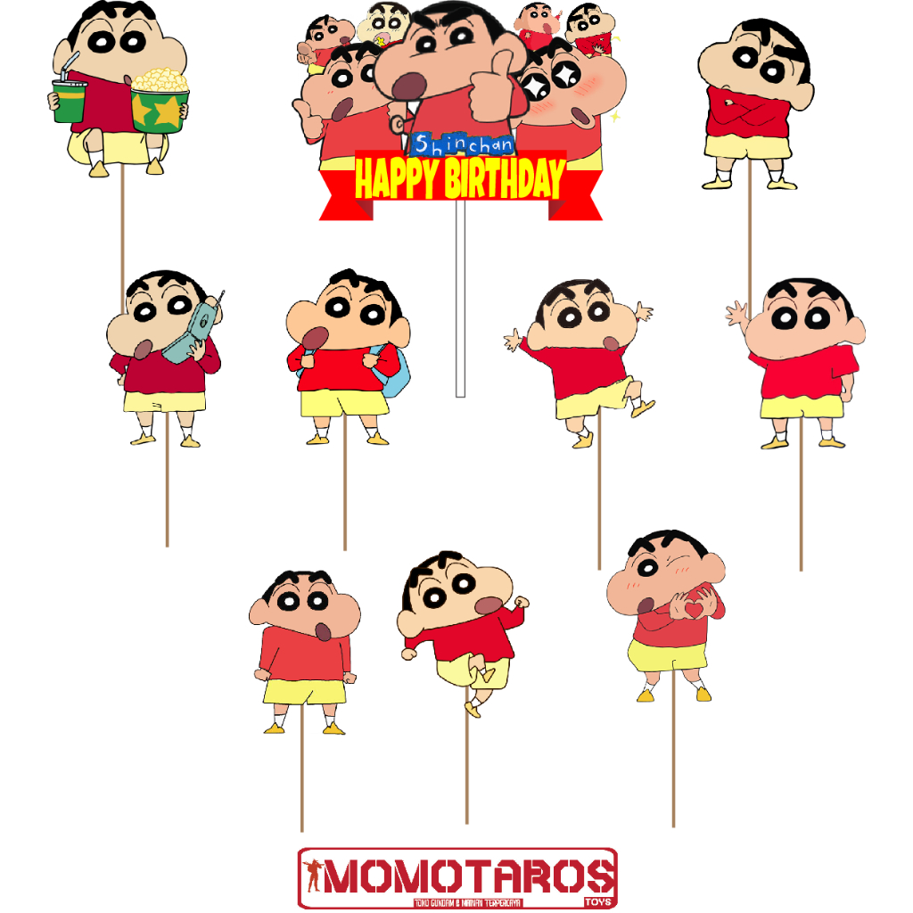 NEW Sinchan Crayon cake Topper contains 10 pcs | Shopee Malaysia