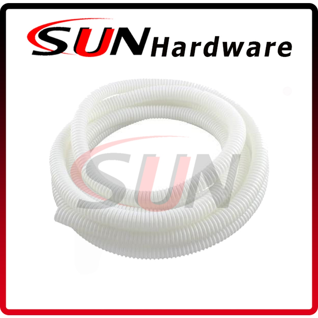 PUTIH Flexible Hose 5/8 Inch White AC Drain Conduit Electrical Pipe ...