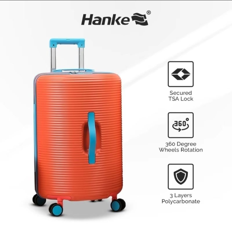 Hanke HK083 Barrel Suitcase 20 Inch 24 Inch 28 Inch Cabin Size and Airplane Luggage 4 Wheels 360 ...
