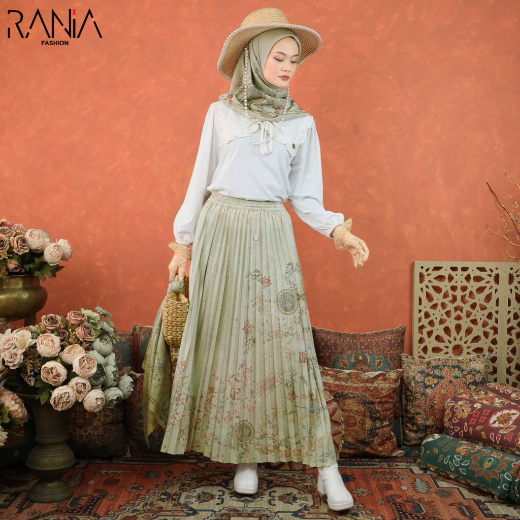 Sophia Motif Plisket Skirt By Rania fashion | Shopee Malaysia