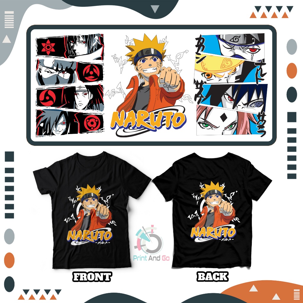 Anime THEME DTF IRONING STICKER SCREEN PRINTING V5 NARUTO (SIZE ...