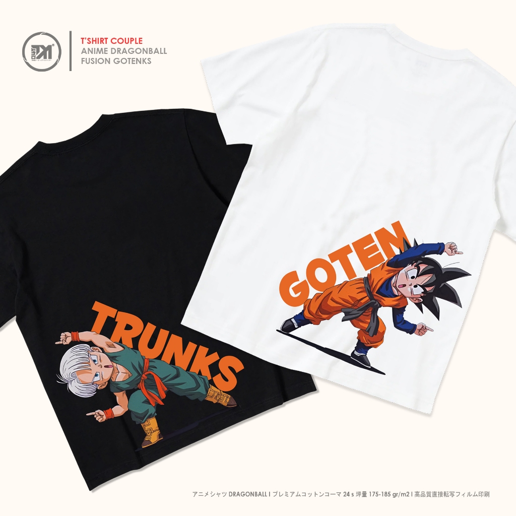 Dragon Ball Anime Couple T-Shirt - Fusion Goten + Trunks GOTENKS [Black ...