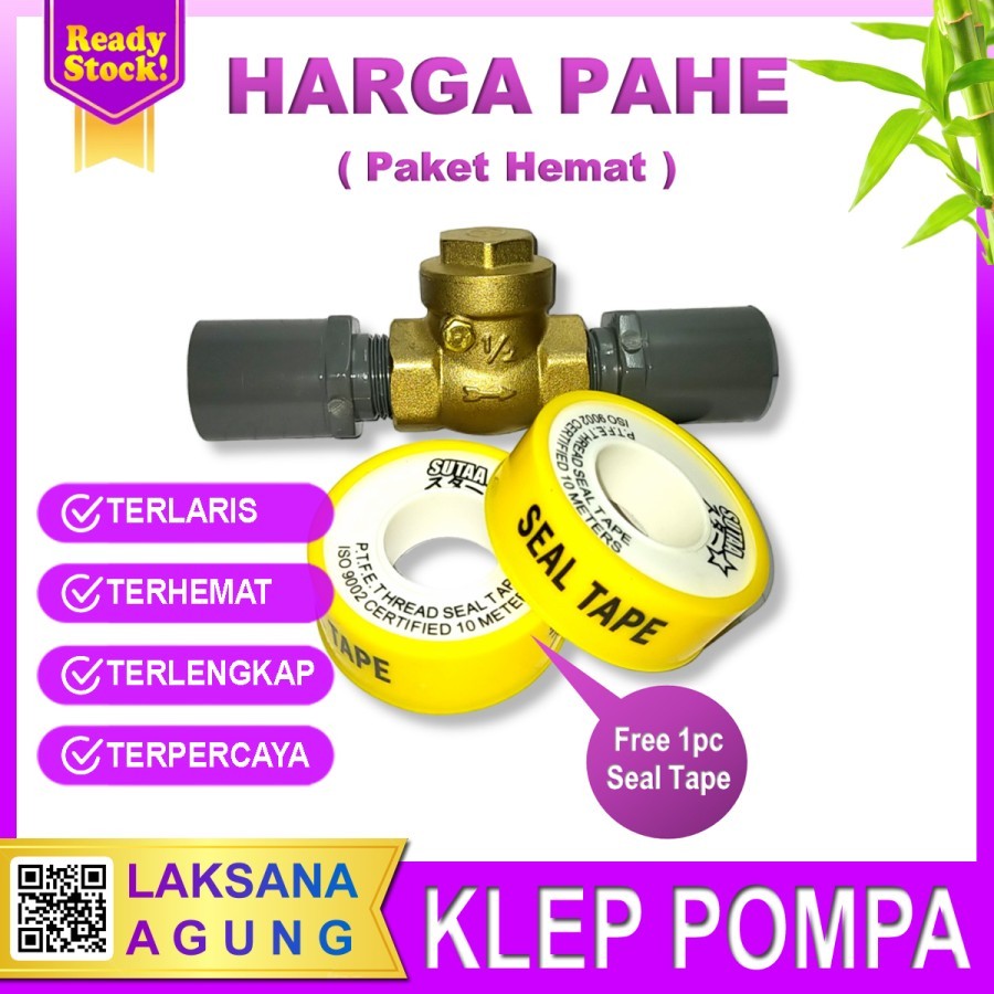 Valve Tabok 1/2 Brass Check Valve 1/2 + Rucika outer thread socket ...