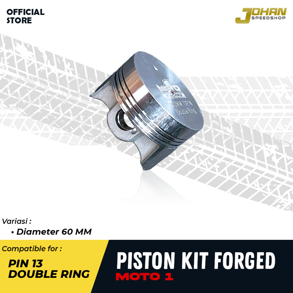 Piston Kit Raw Diameter 60mm Pin 13 Single Ring Moto1 Racing | Shopee ...